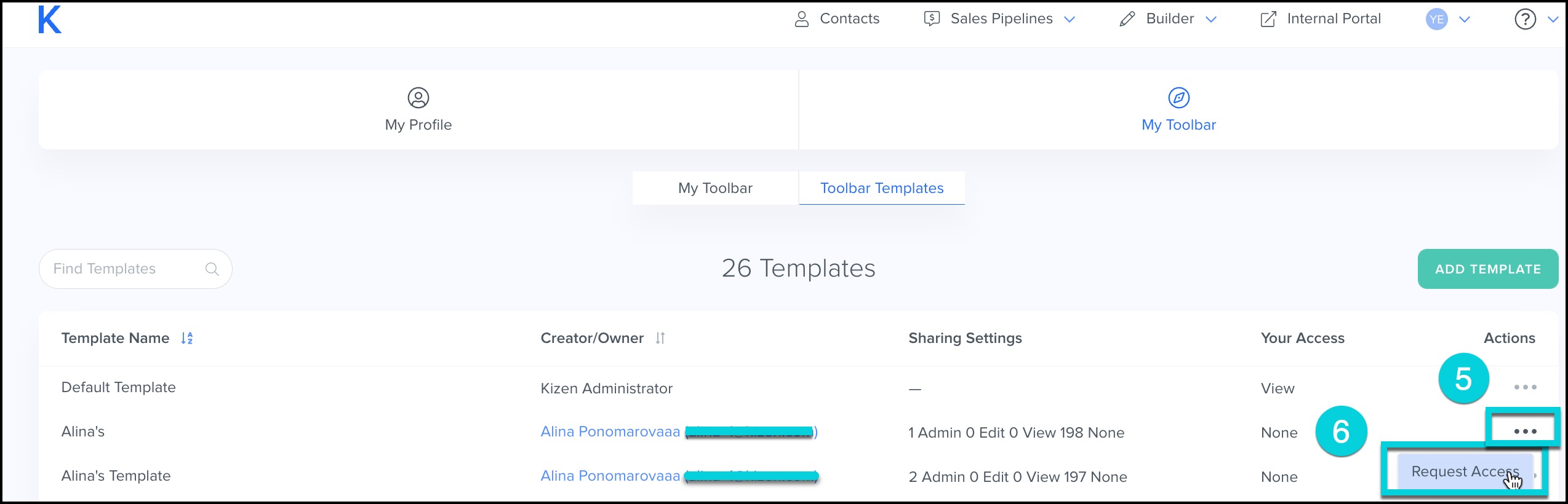 My Toolbar Templates – Kizen